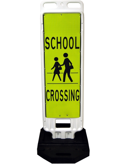 Crosswalk Sign Barricades with Base | Traffic Safety Store