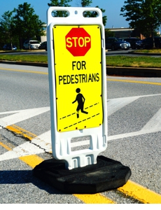 Crosswalk Sign Barricades with Base | Traffic Safety Store