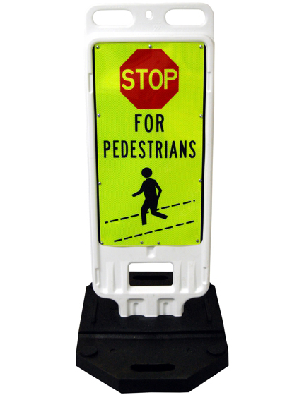 Crosswalk Sign Barricades with Base | Traffic Safety Store
