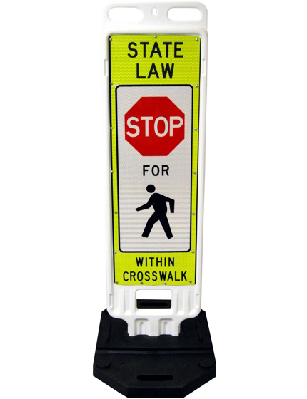 Crosswalk Sign Barricades with Base | Traffic Safety Store