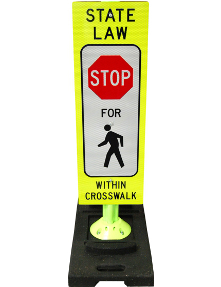Crosswalk Sign Barricades with Base | Traffic Safety Store